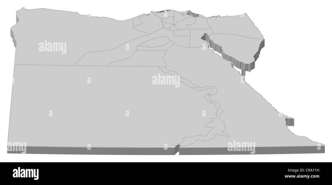 Political map of Egypt with the several governorates Stock Photo - Alamy
