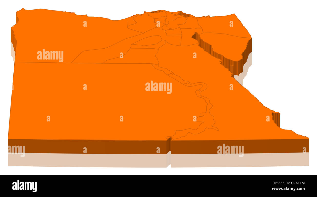 Political map of Egypt with the several governorates Stock Photo - Alamy