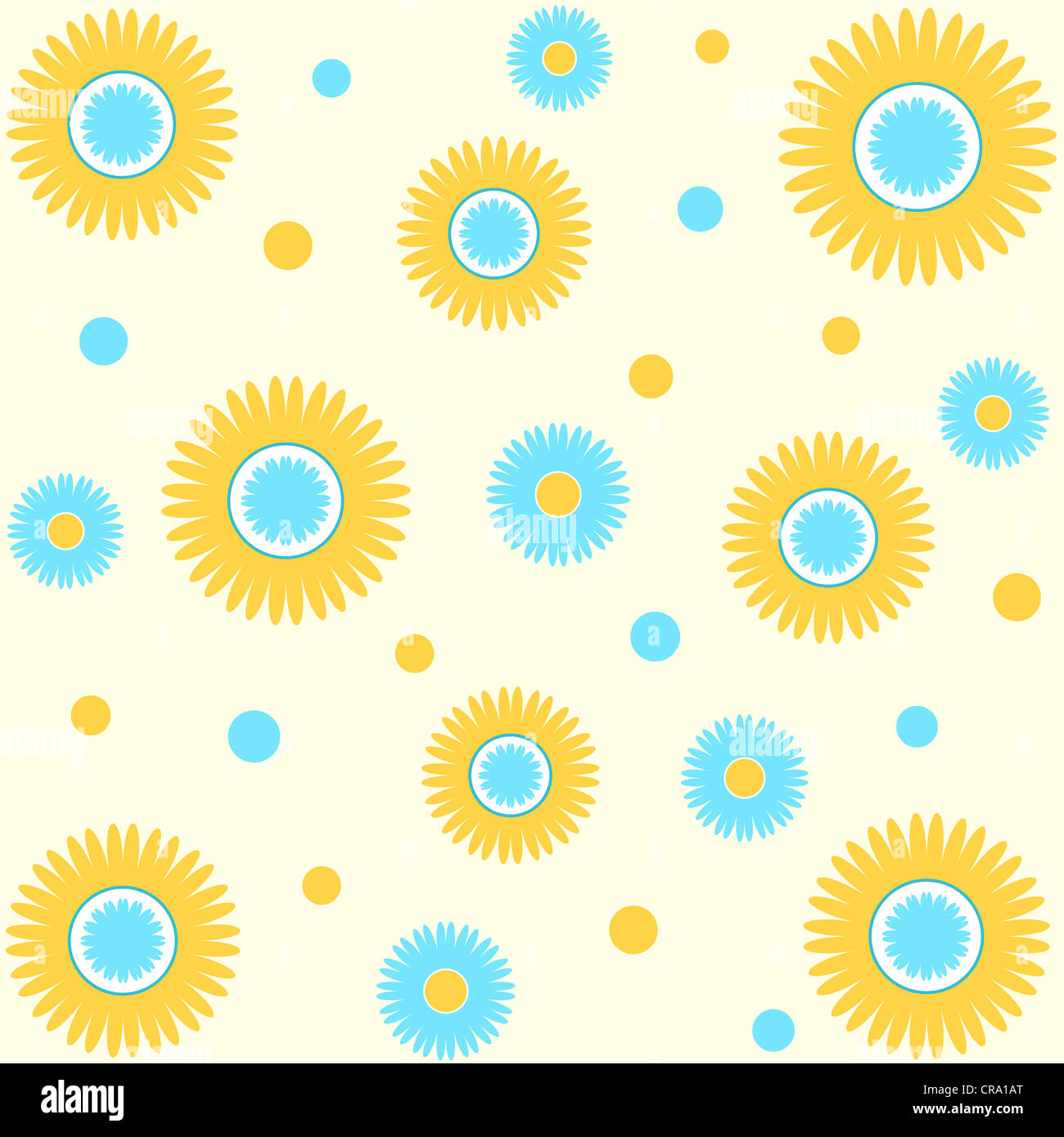 Flowers and polka dots pattern Stock Photo - Alamy