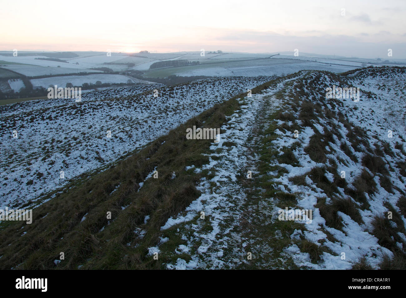 Maiden Castle, near Dorchester in Dorset, is the largest Iron Age hill ...