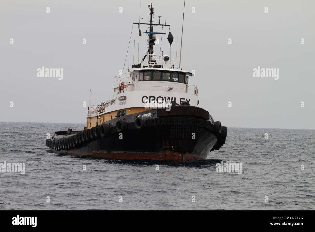 Crowley Tugboat at sea off the coast of Southern California Stock Photo ...