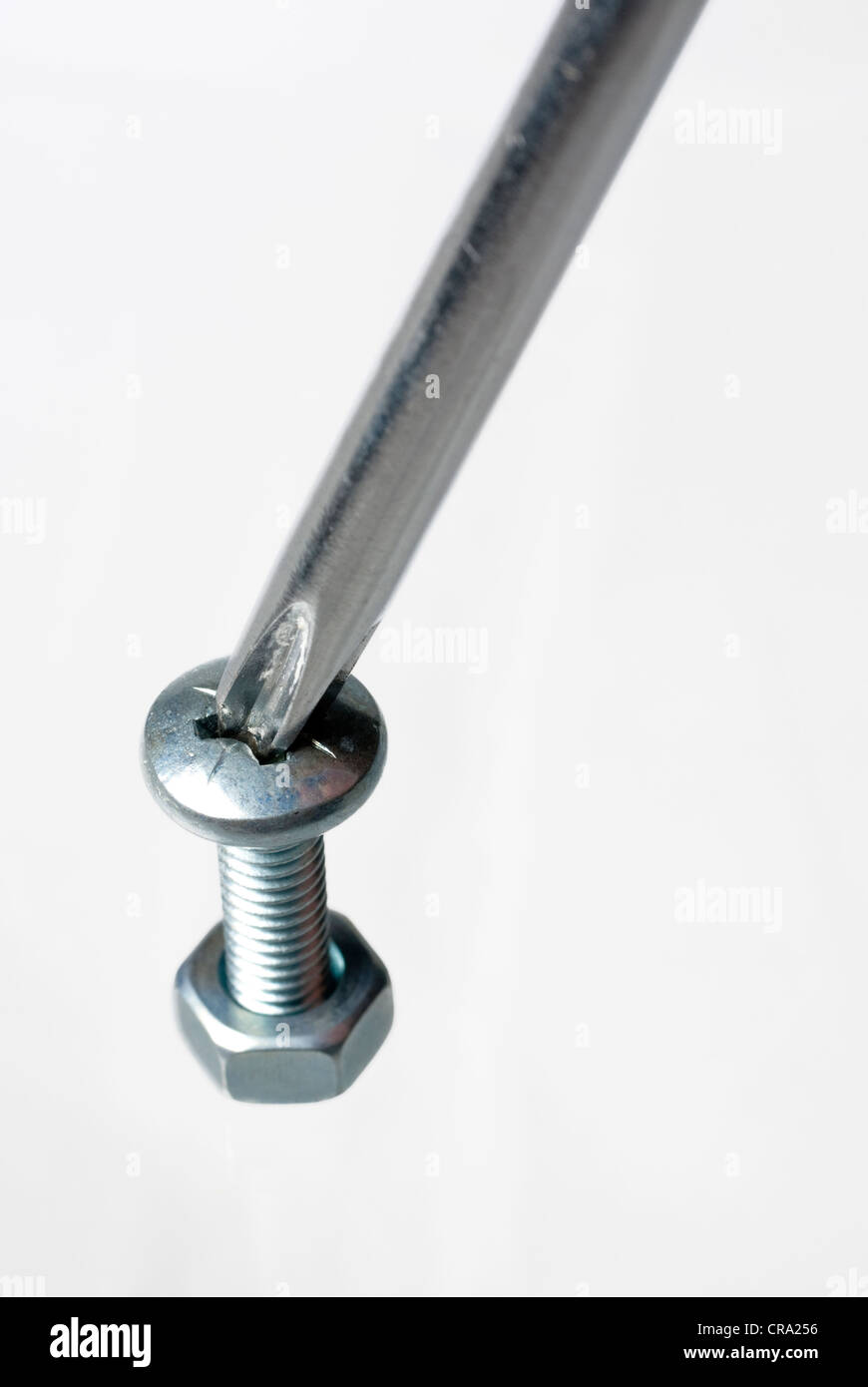 Screwdriver inserted into a screw ready for twisting Stock Photo - Alamy