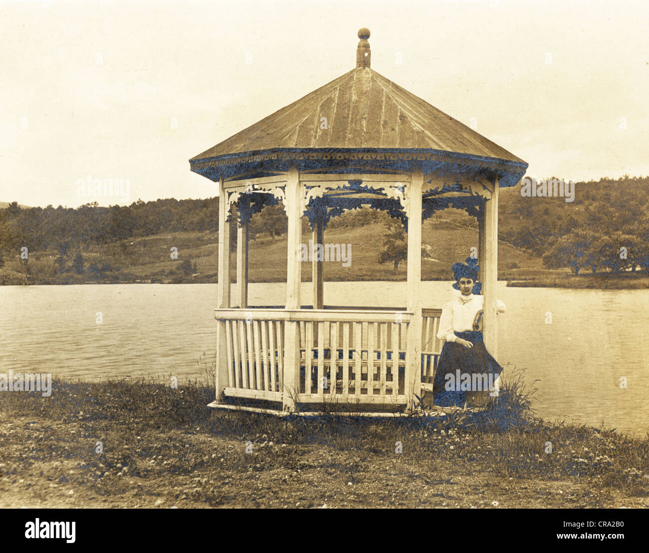 Young Girl in Small Victorian Gazebo Stock Photo - Alamy