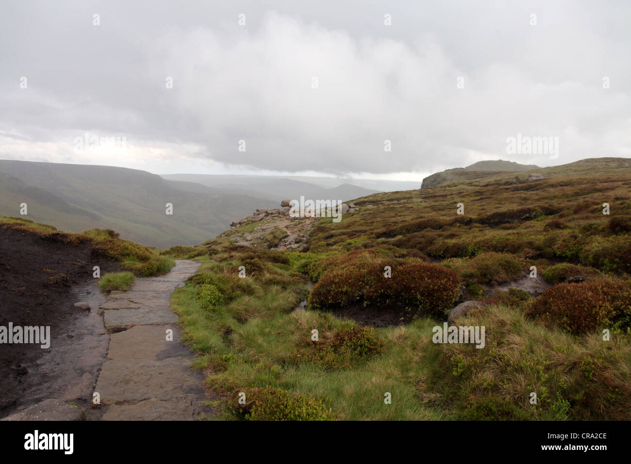 Summit of Kinder Scout Plateau in the Peak District National Park Stock ...
