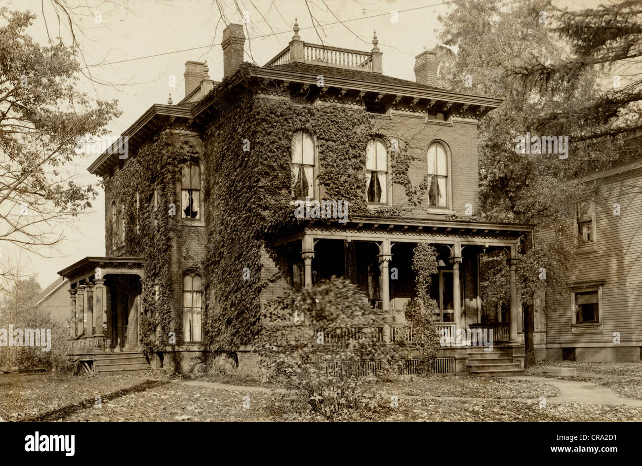 Italianate Victorian Residence with Widow's Walk Stock Photo - Alamy