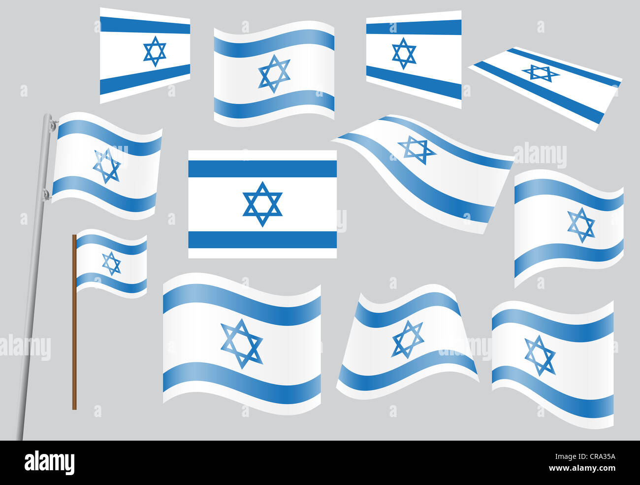 set of flags of Israel illustration Stock Photo - Alamy