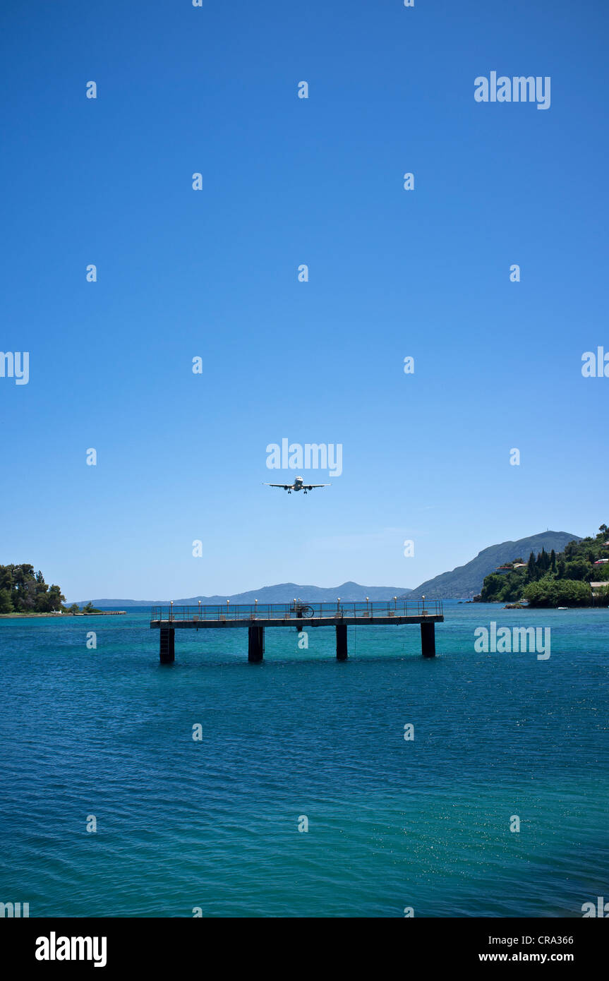 Corfu airport runway lights Stock Photo - Alamy