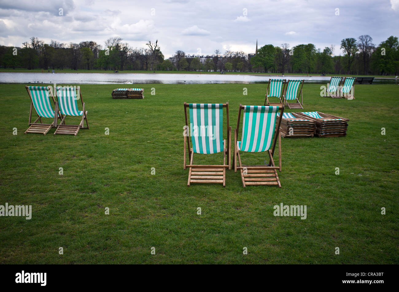 Empty deck chairs Stock Photo - Alamy