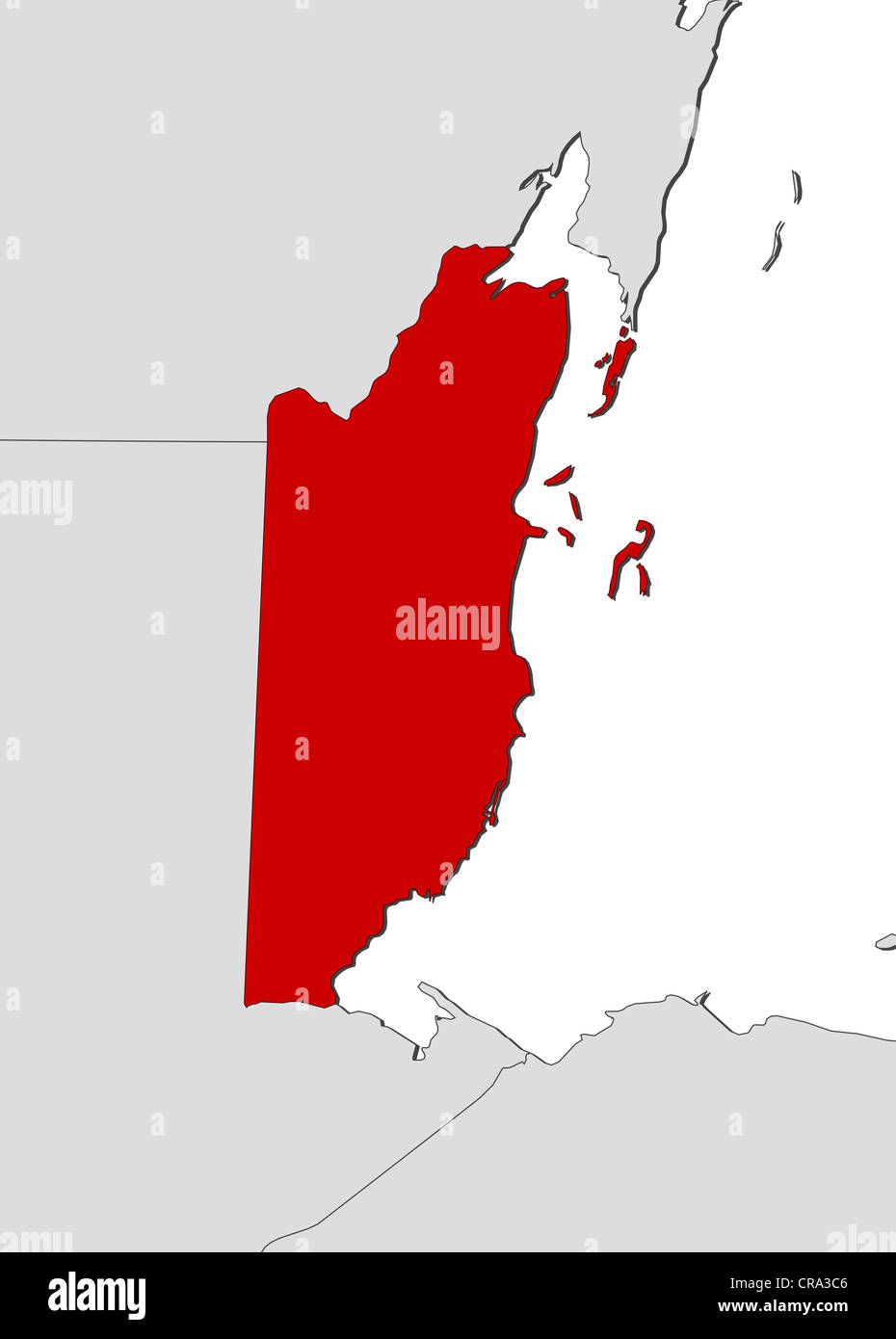 Political map of Belize with the several provinces Stock Photo - Alamy
