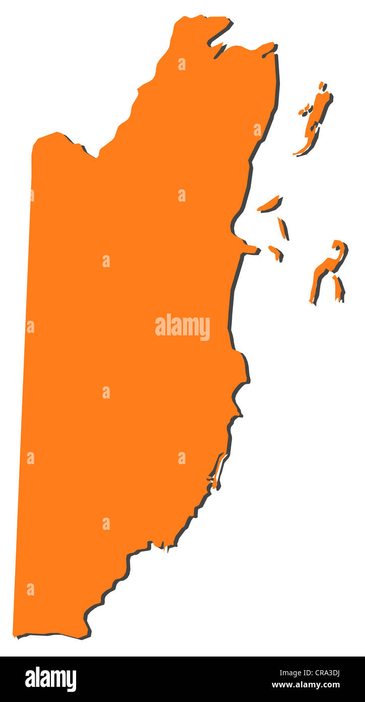Political map of Belize with the several provinces Stock Photo - Alamy