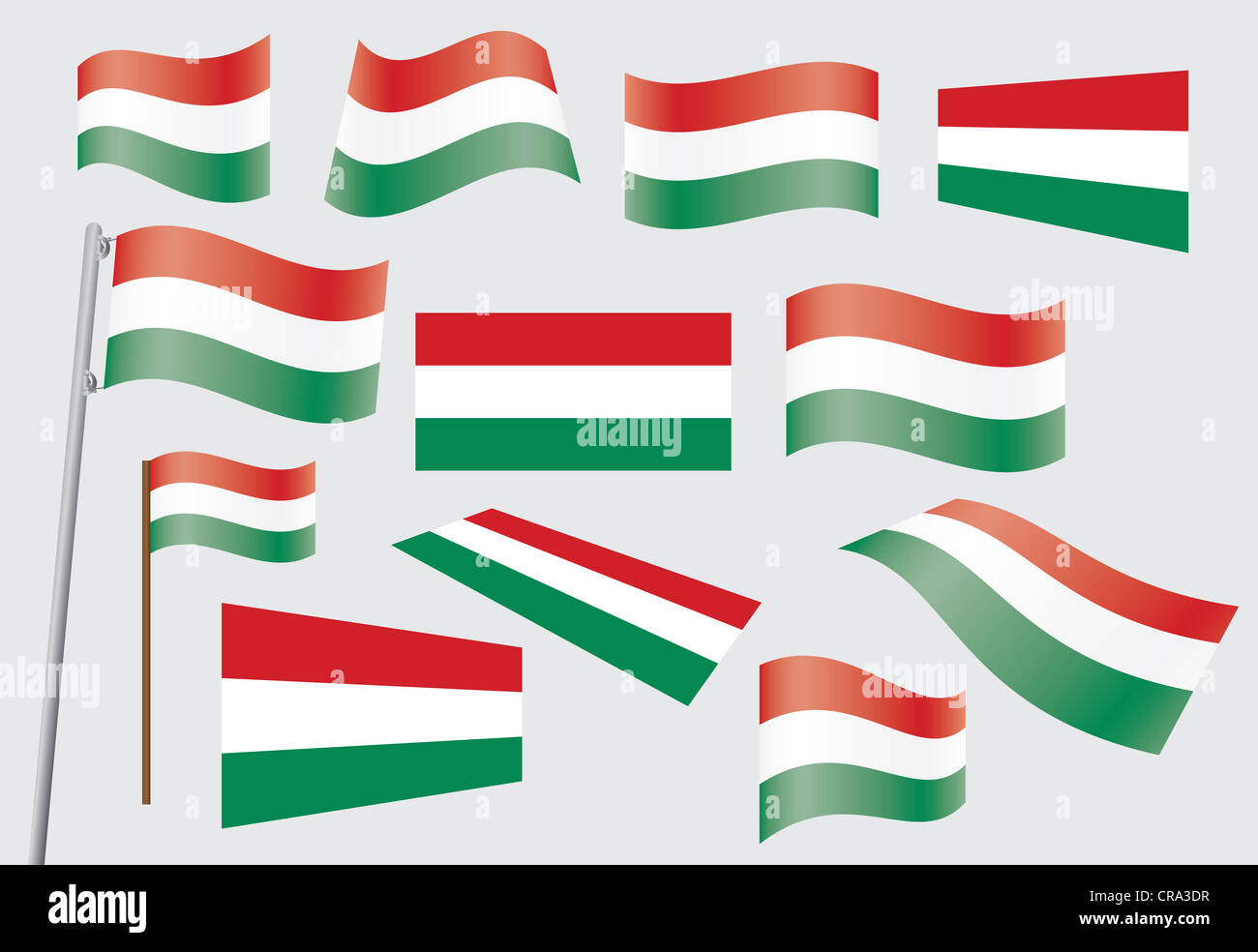 set of flags of Hungary illustration Stock Photo - Alamy