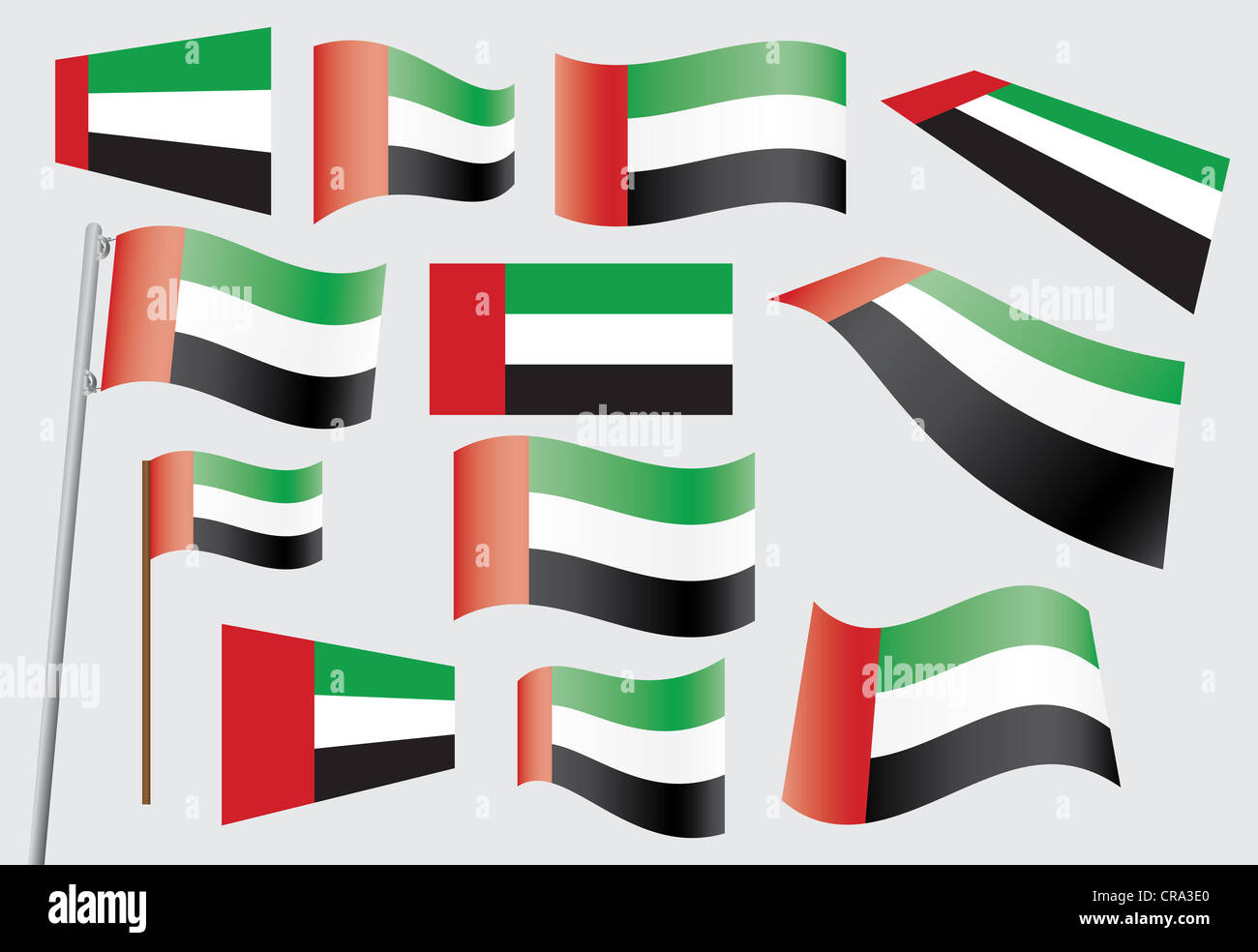 set of flags of the United Arab Emirates illustration Stock Photo - Alamy