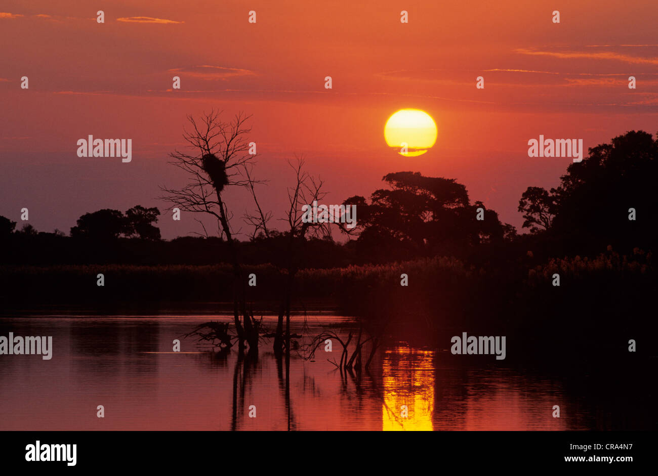 Sabie River at sunset, Kruger National Park, South Africa Stock Photo ...