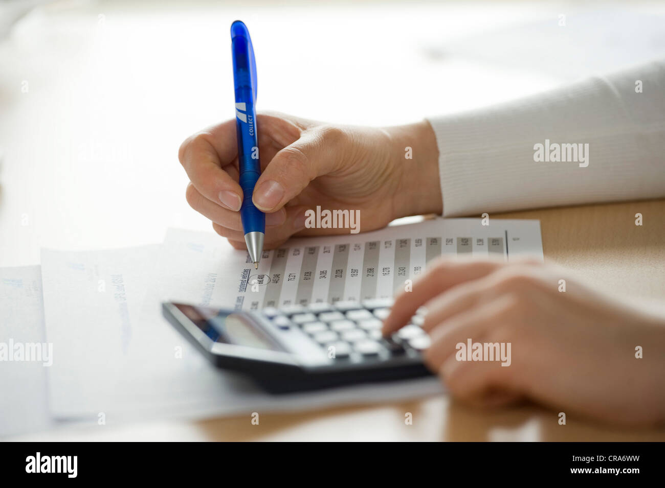 Calculation, calculator, detail, hands Stock Photo - Alamy