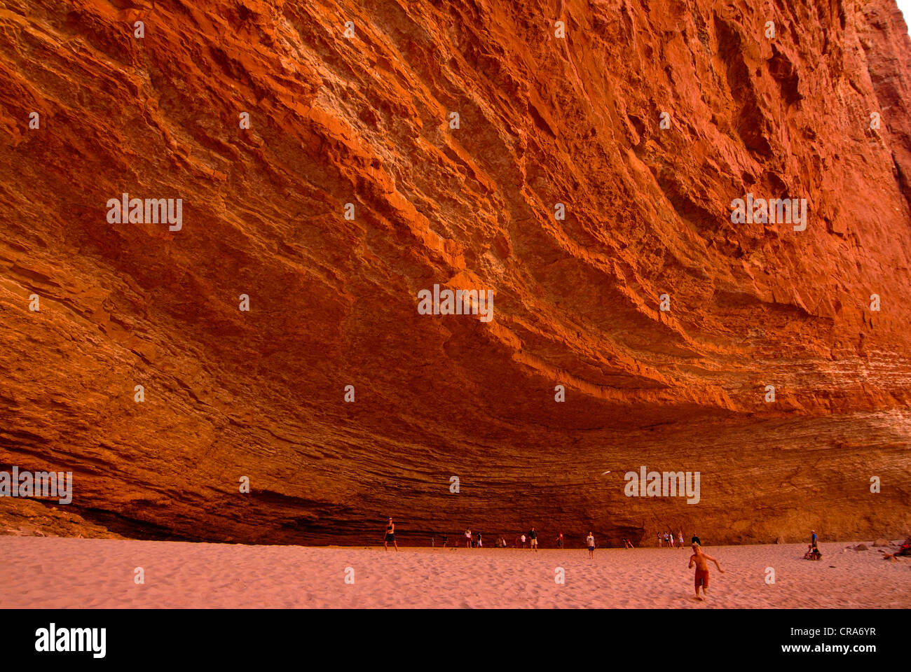 Tourists in the Redwall Cavern, Grand Canyon, Arizona, USA, America ...