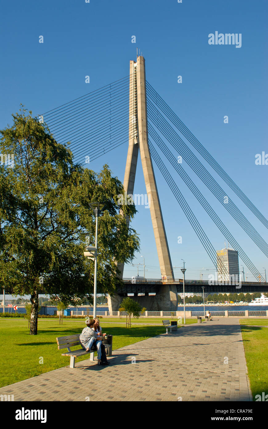 Vansu bridge in Riga, Latvia, Northern Europe Stock Photo - Alamy