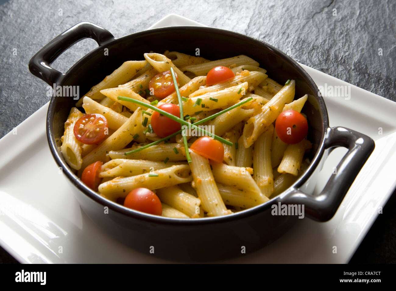 Plate of pasta and vegetables Stock Photo - Alamy