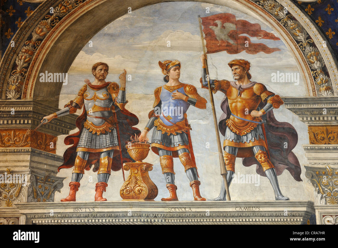 Detail of one of the many frescoes of hi-res stock photography and ...
