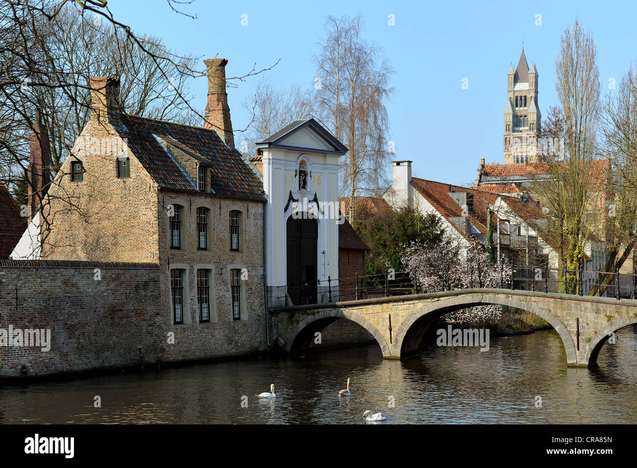 The entrance of the convent, beguinage, of Bruges, Flanders, Belgium ...