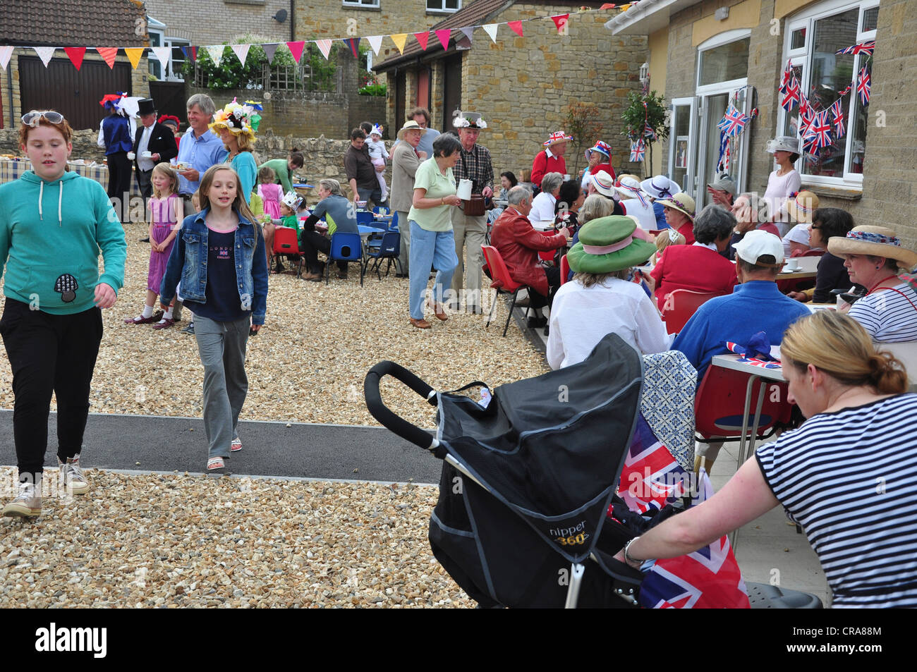 A village street party celebrating the royal wedding UK Stock Photo - Alamy
