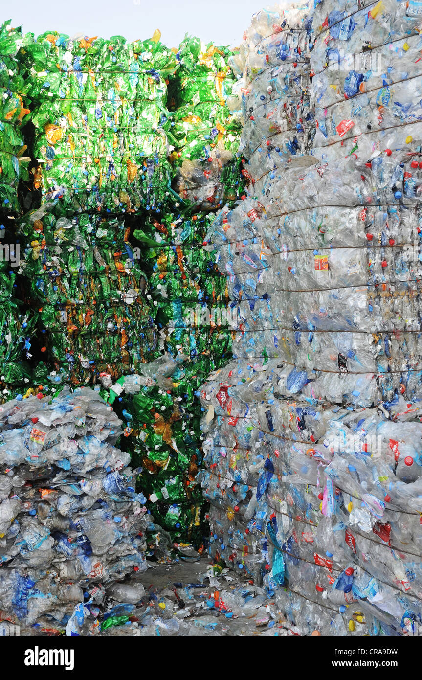 A waste separation site where different recyclable materials are ...