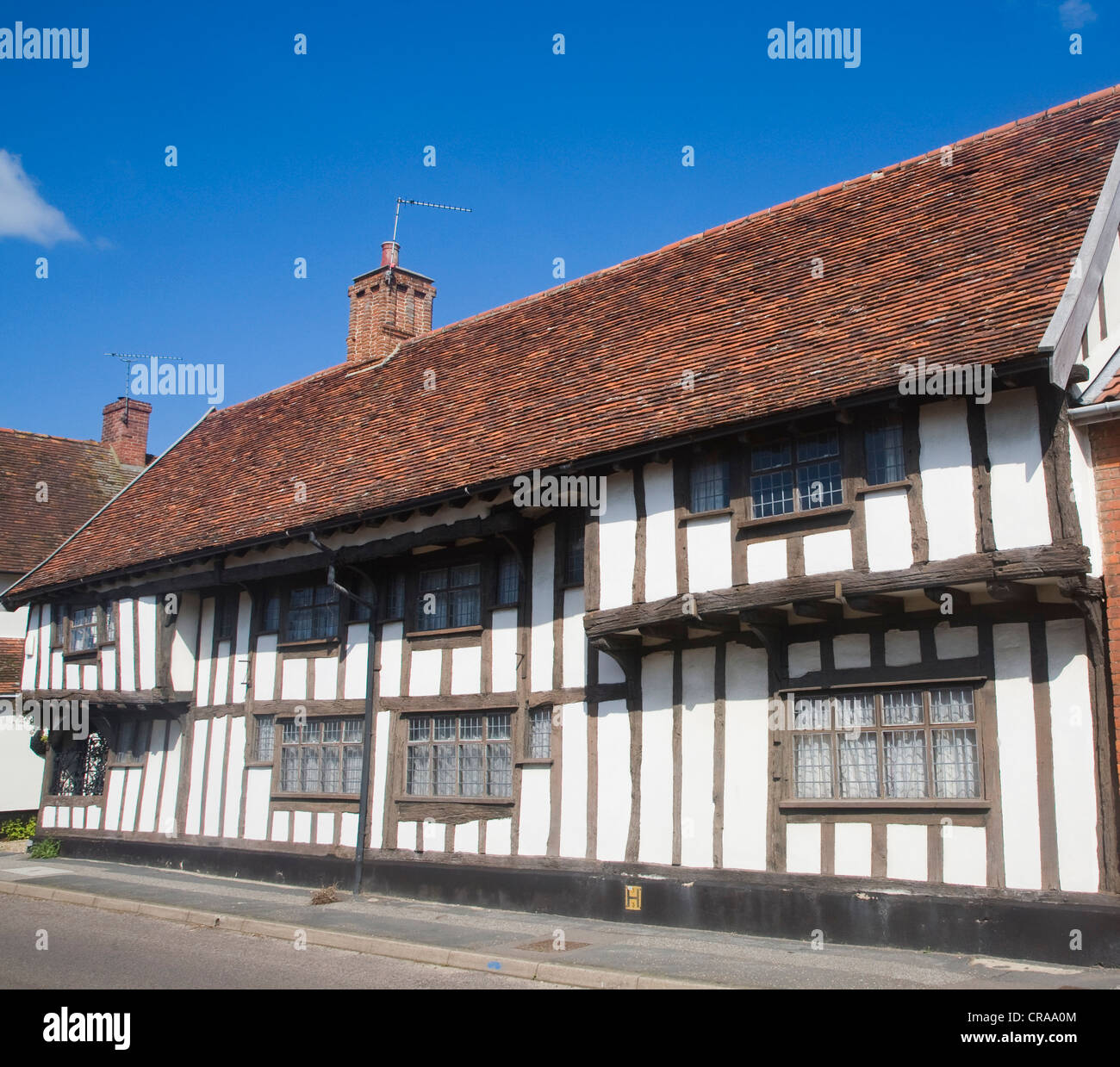 Historic timbered village houses Mendlesham, Suffolk, England Stock ...