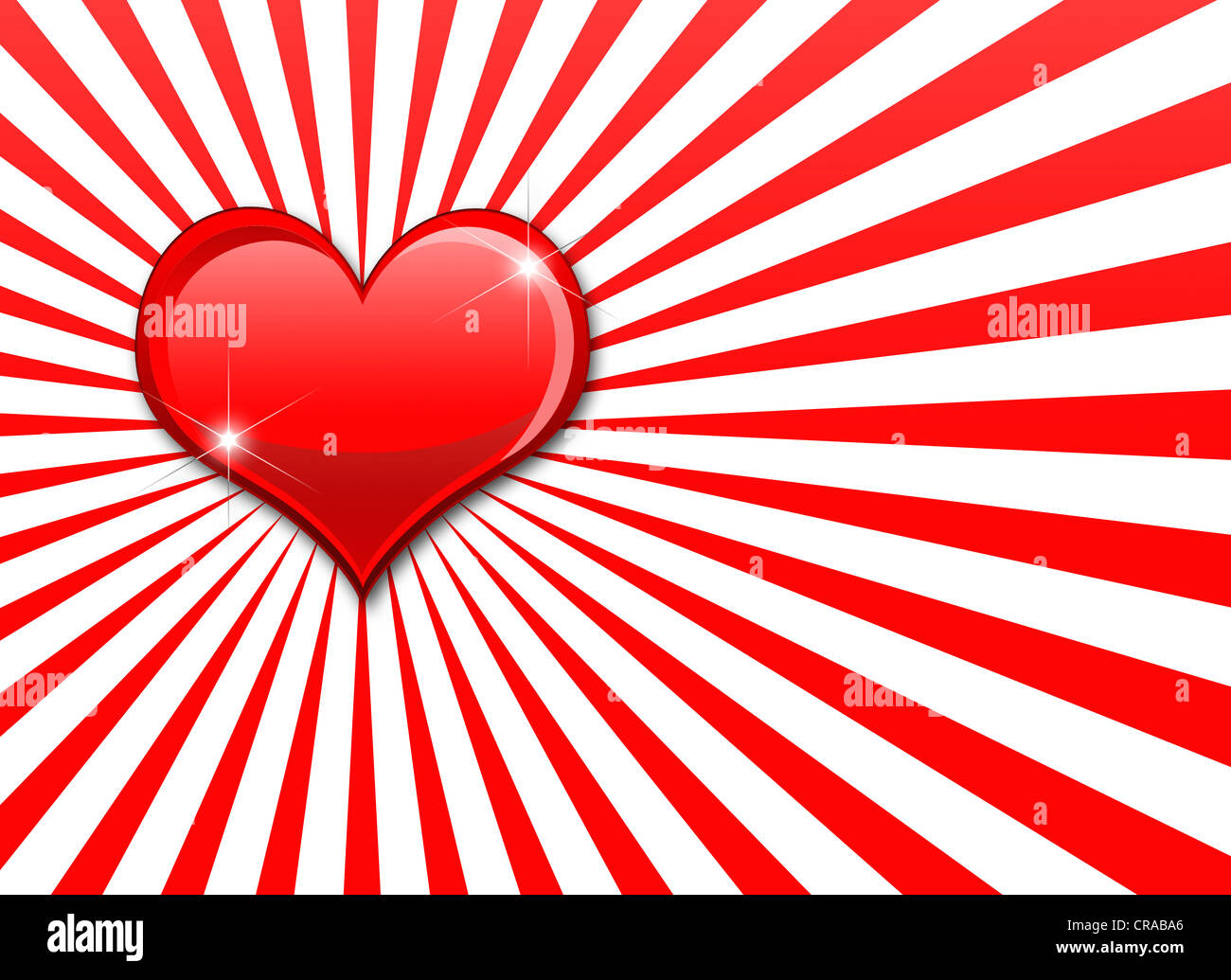 Red heart, Valentine's Day card, illustration Stock Photo - Alamy