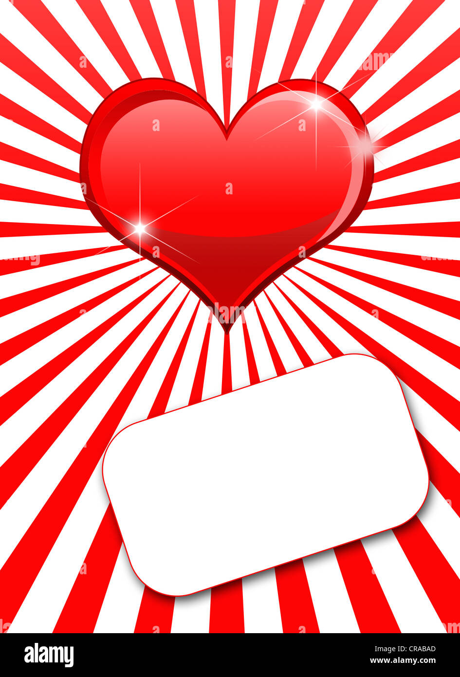 Red heart, Valentine's Day card, illustration Stock Photo - Alamy