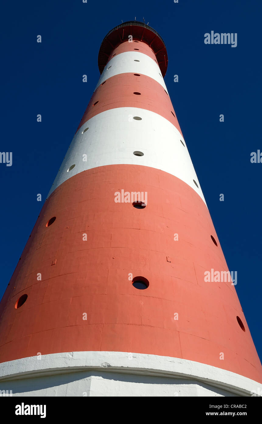 Westerheversand lighthouse, worm's-eye view, landmark of the Eiderstedt ...
