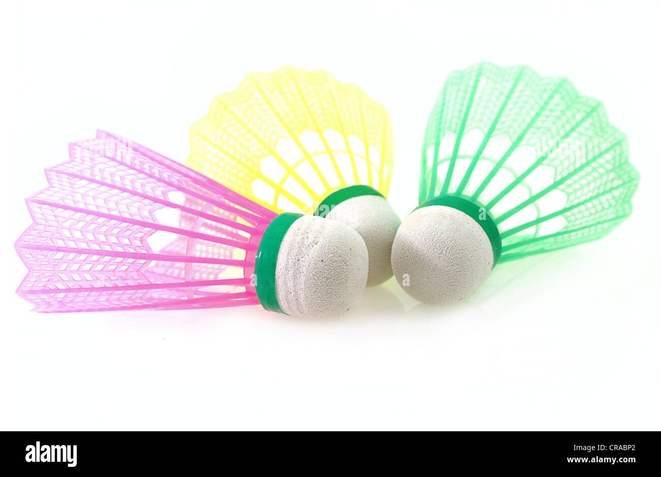 Shuttlecock for Badminton game different color on white background ...