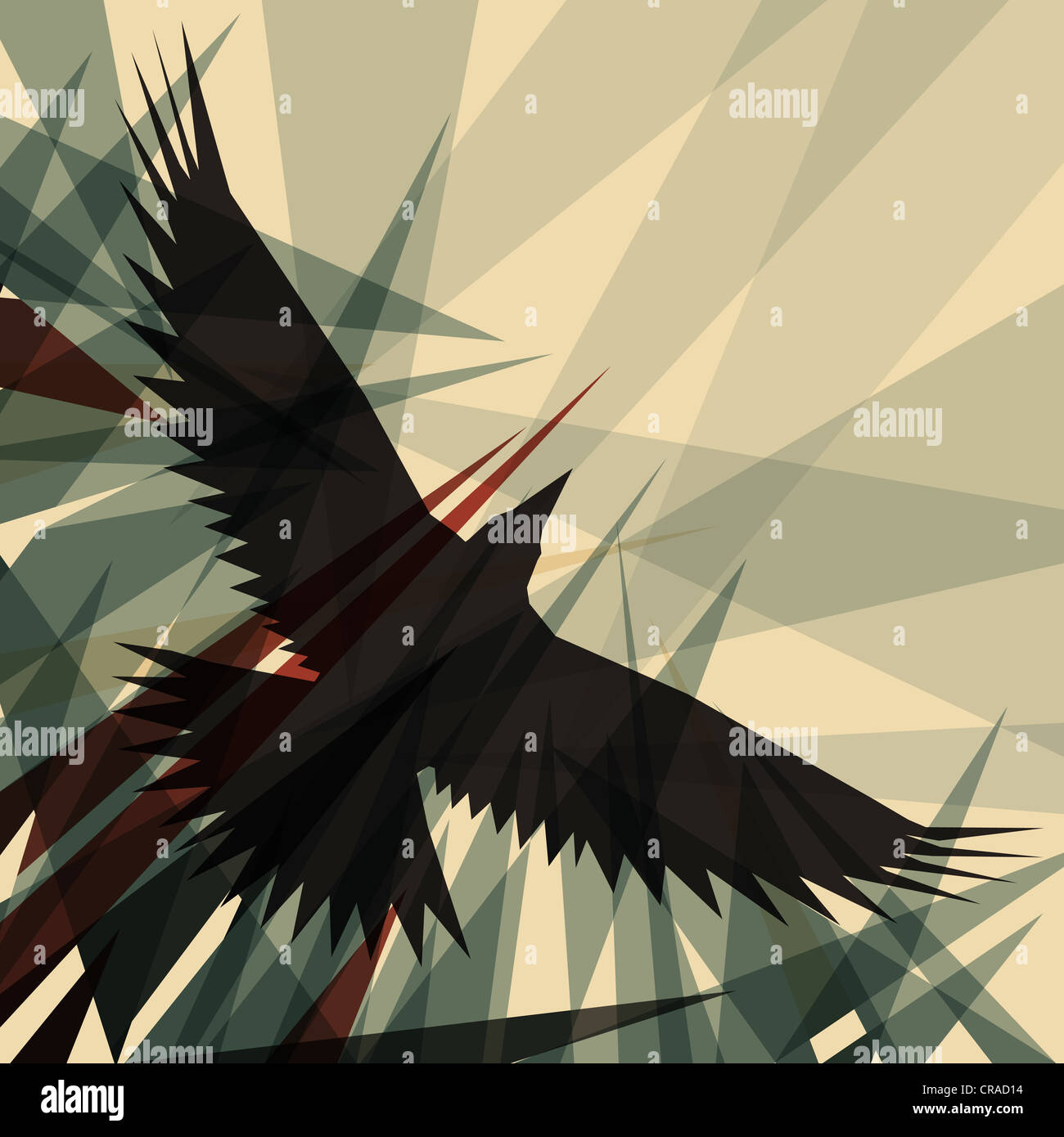 Crow illustration flying hi-res stock photography and images - Alamy