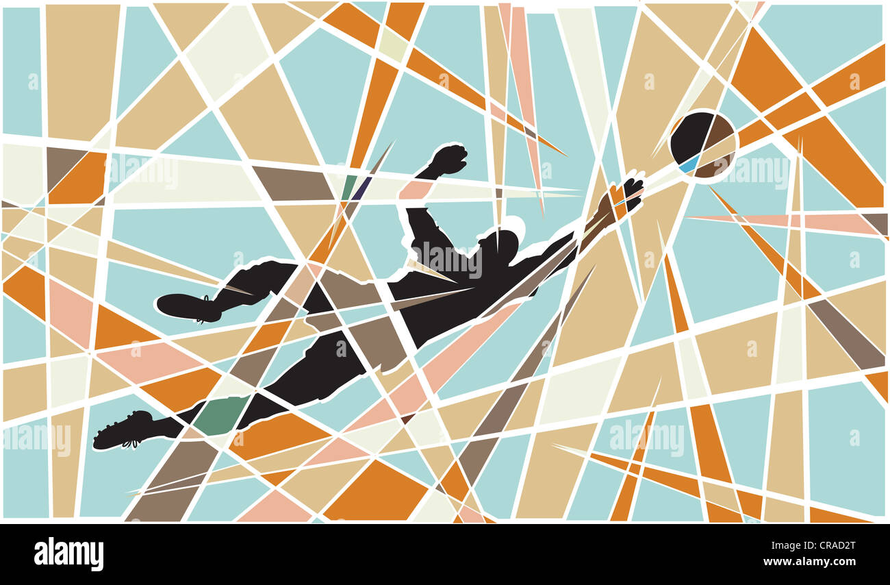Mosaic illustration of a soccer goalkeeper making a save Stock Photo ...