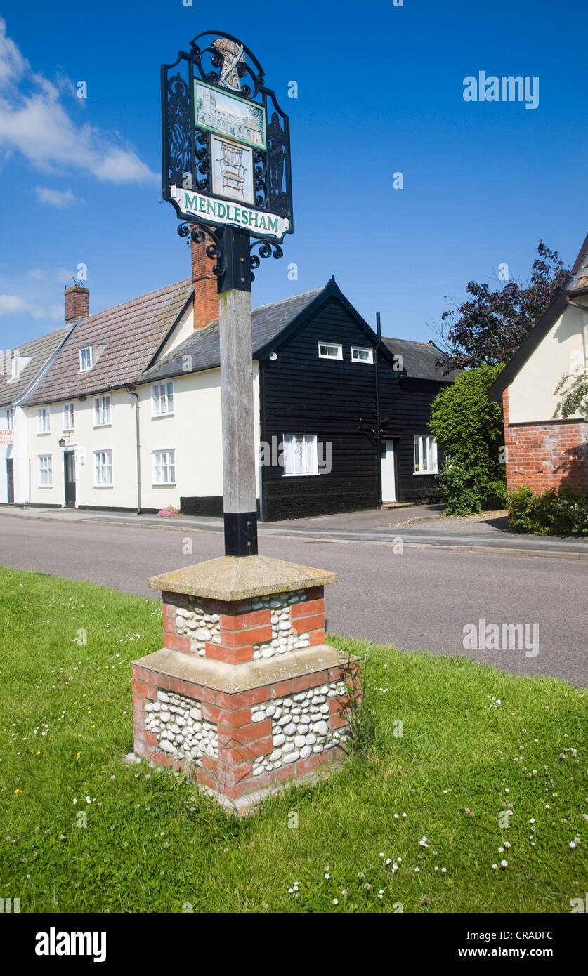 Village sign Mendlesham, Suffolk, England Stock Photo - Alamy