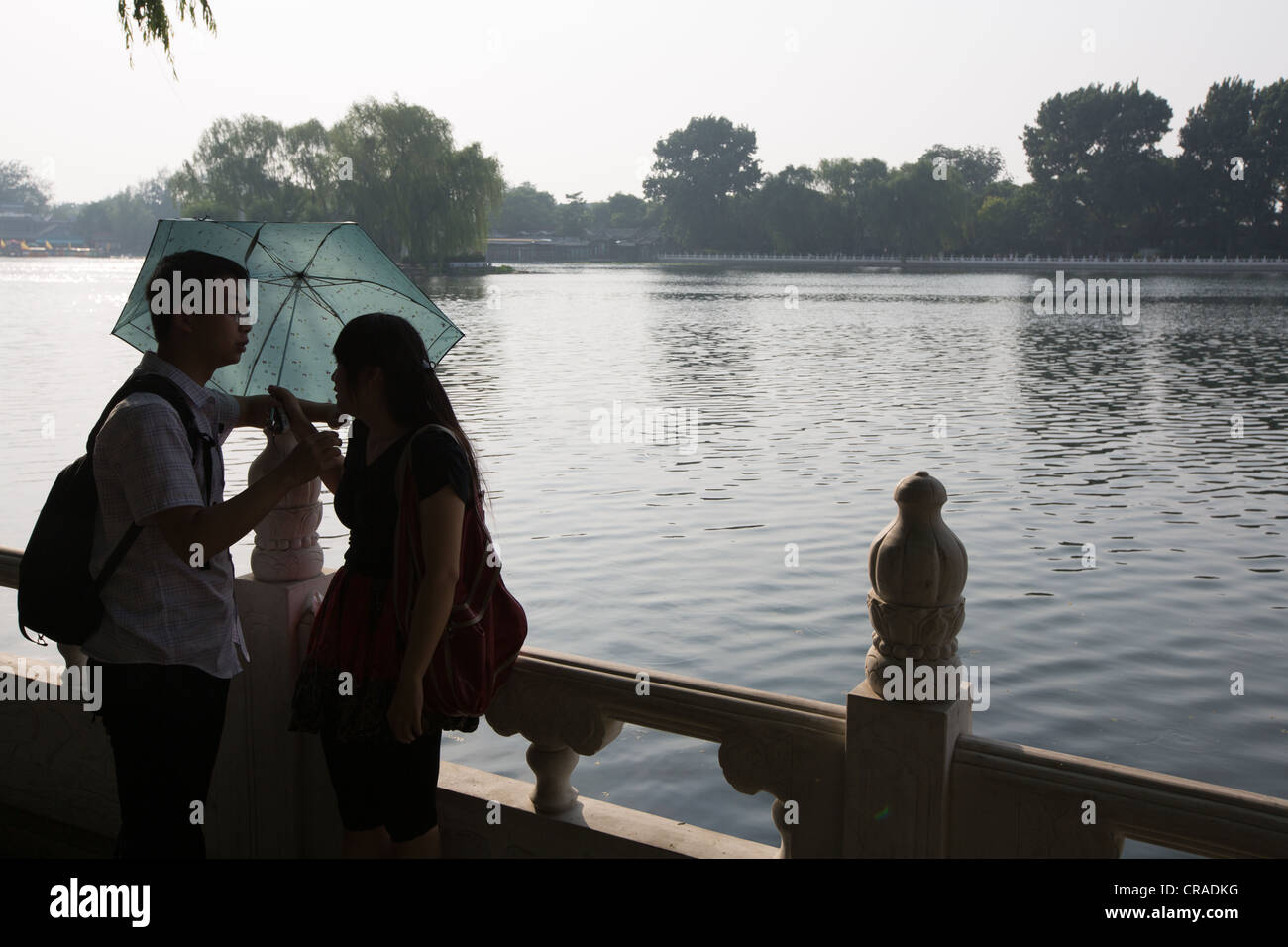 Romantic couple at QianHai Lake, in Beijing, China Stock Photo - Alamy