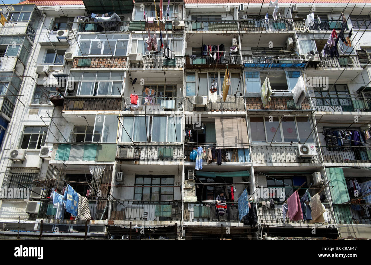 Old apartment building in central Shanghai China Stock Photo - Alamy