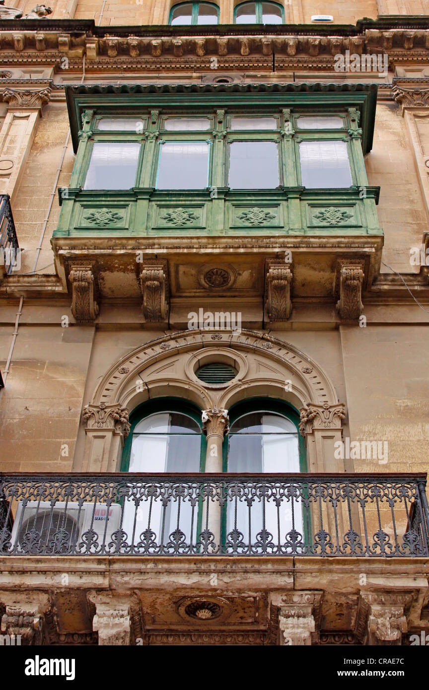 Typical Maltese balconies, Valletta, Malta, Europe Stock Photo - Alamy