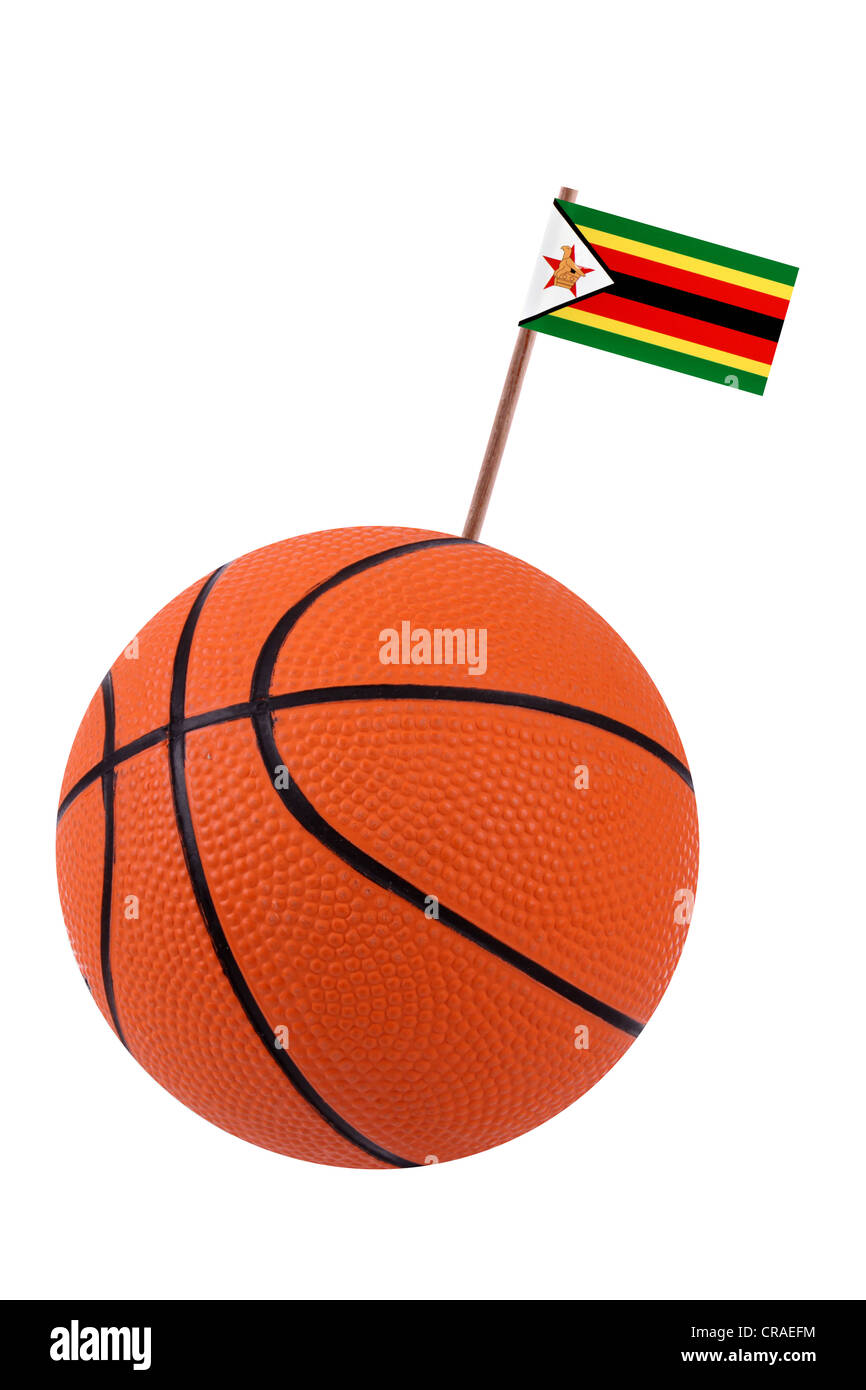 Soccer ball or football decorated with a small national flag of ...