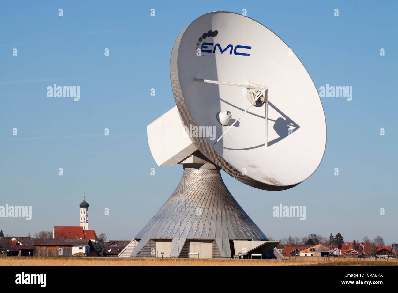 Large parabolic antennas of the raisting earth station hi-res stock ...