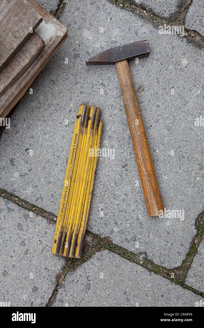 Wooden folding rule hi-res stock photography and images - Alamy