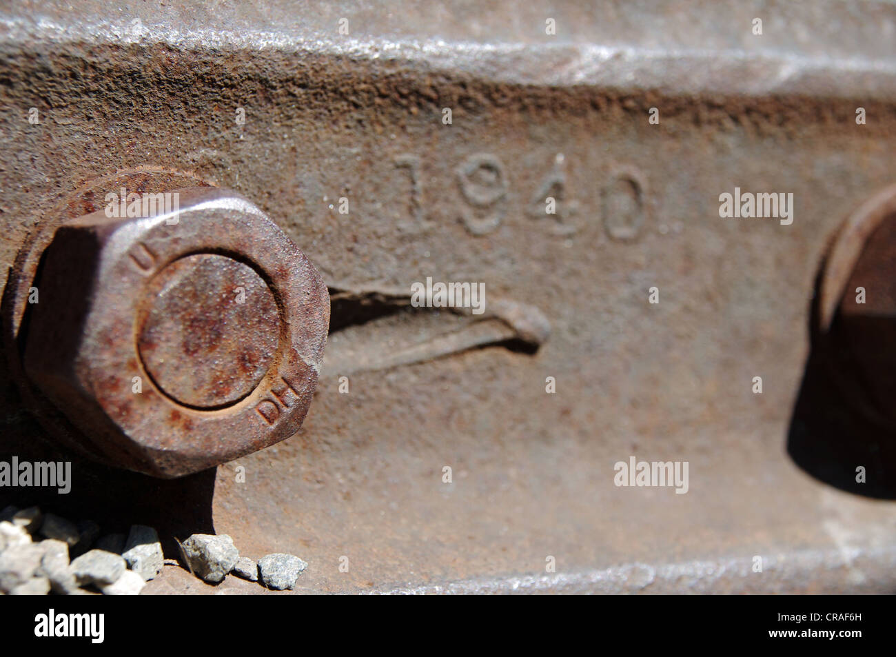 Railway bolt on a track on the High Line in New York Stock Photo - Alamy