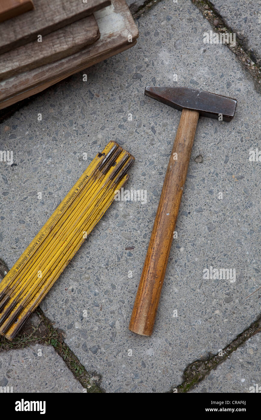 Wooden folding rule hi-res stock photography and images - Alamy