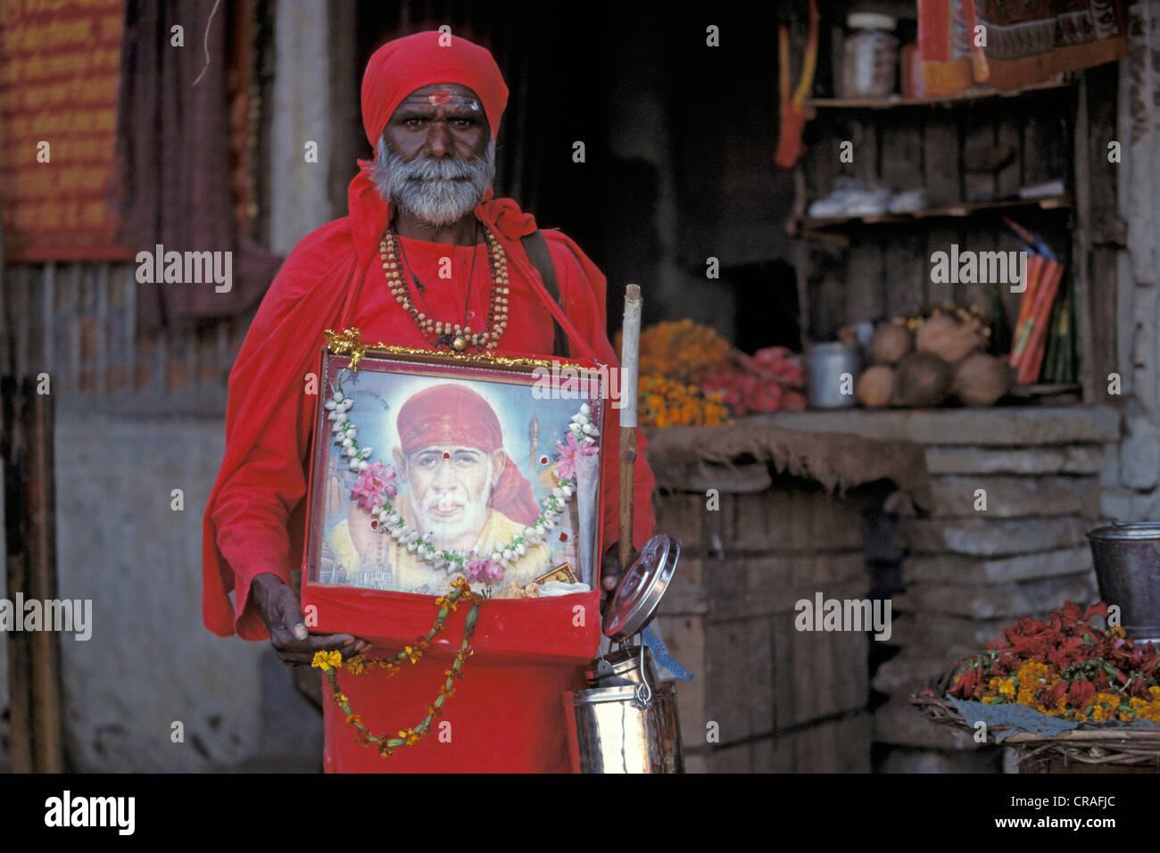 Sai Baba devotee, Kashi or Varanasi or Benares, Uttar Pradesh, North ...