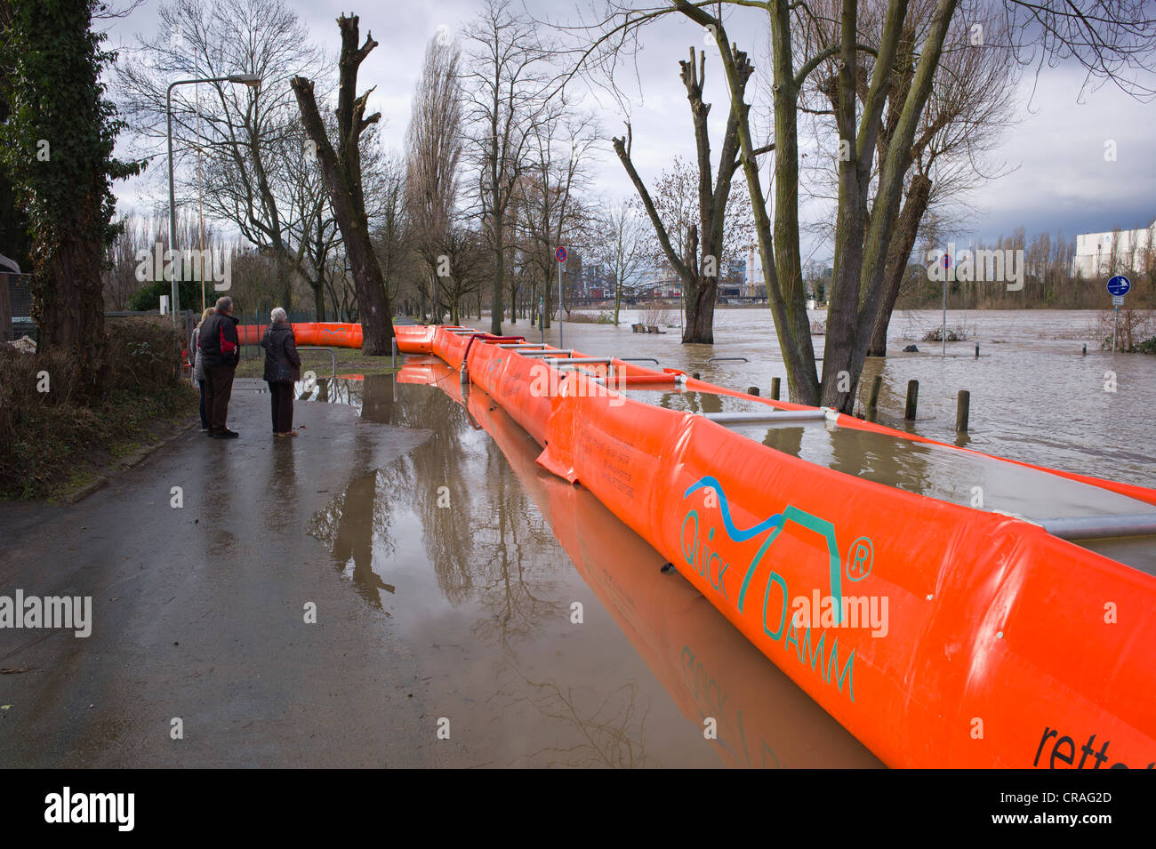 Artificial flood protection dam QUICK DAMM SYSTEM, flooding, Frankfurt ...