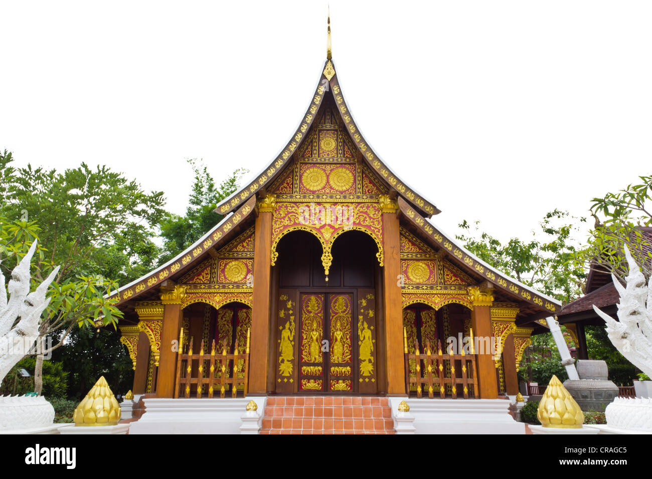 Lao Style of the ancient arts of building Stock Photo - Alamy