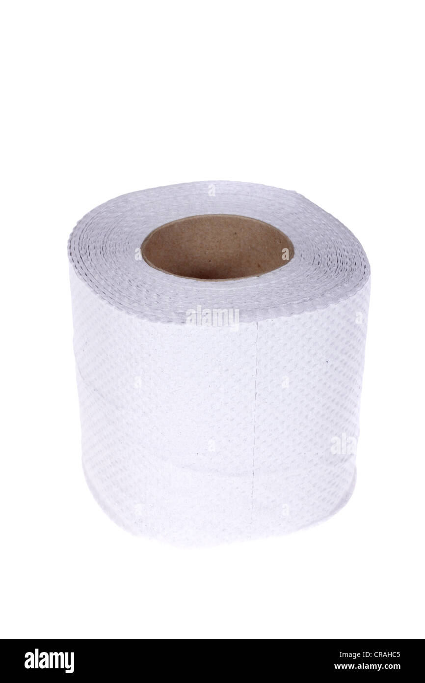 White toilet paper, photo on the white background Stock Photo - Alamy