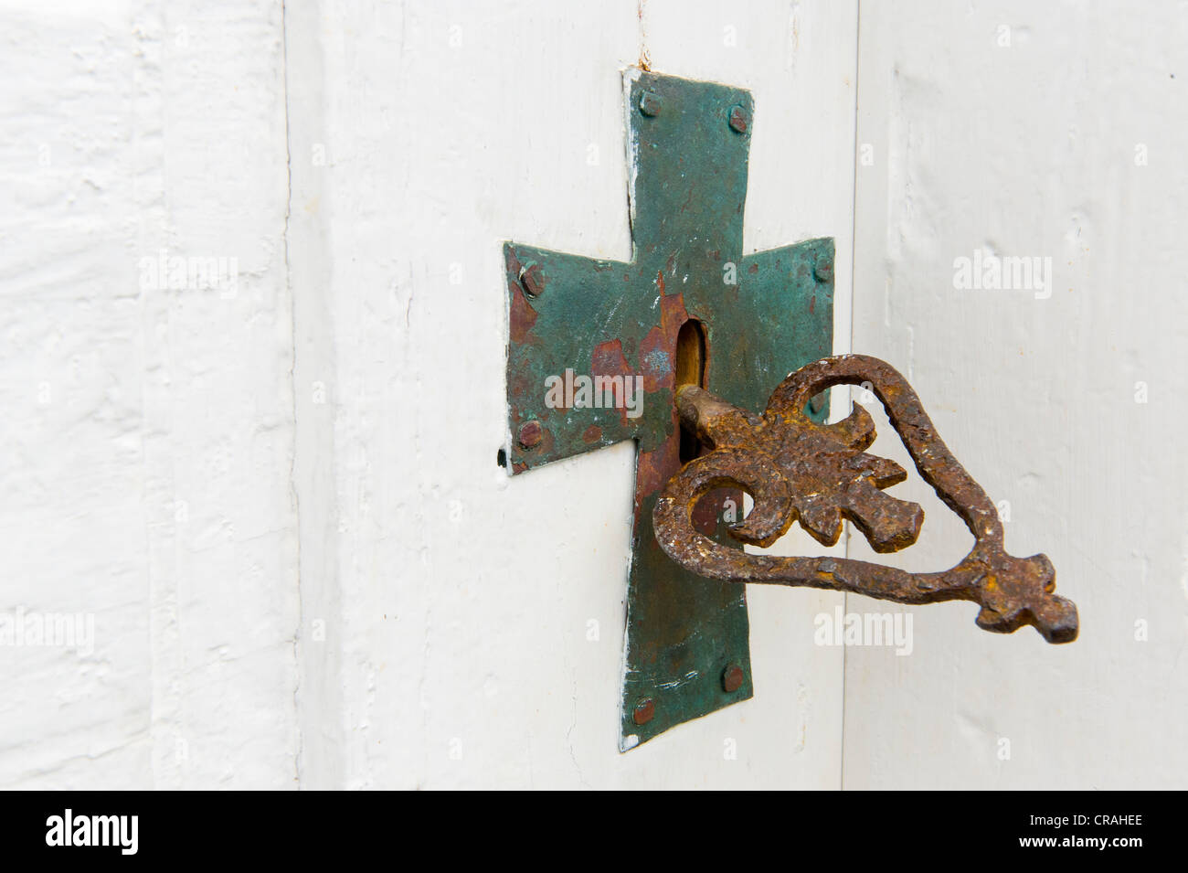 Lock and key of the only church on the island of Papey, East Iceland ...