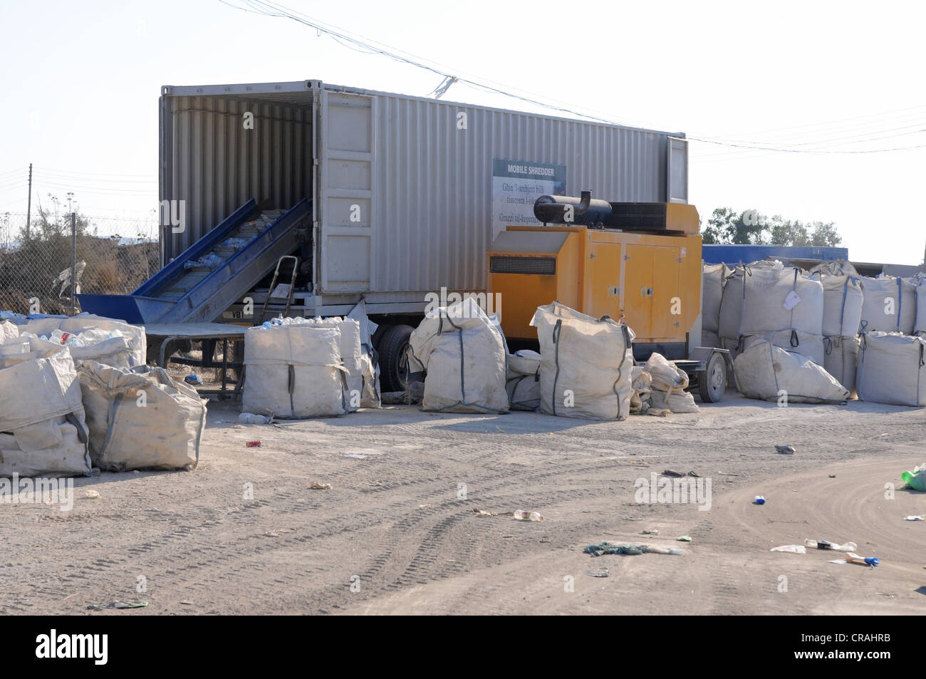 A waste separation site where different recyclable materials are ...