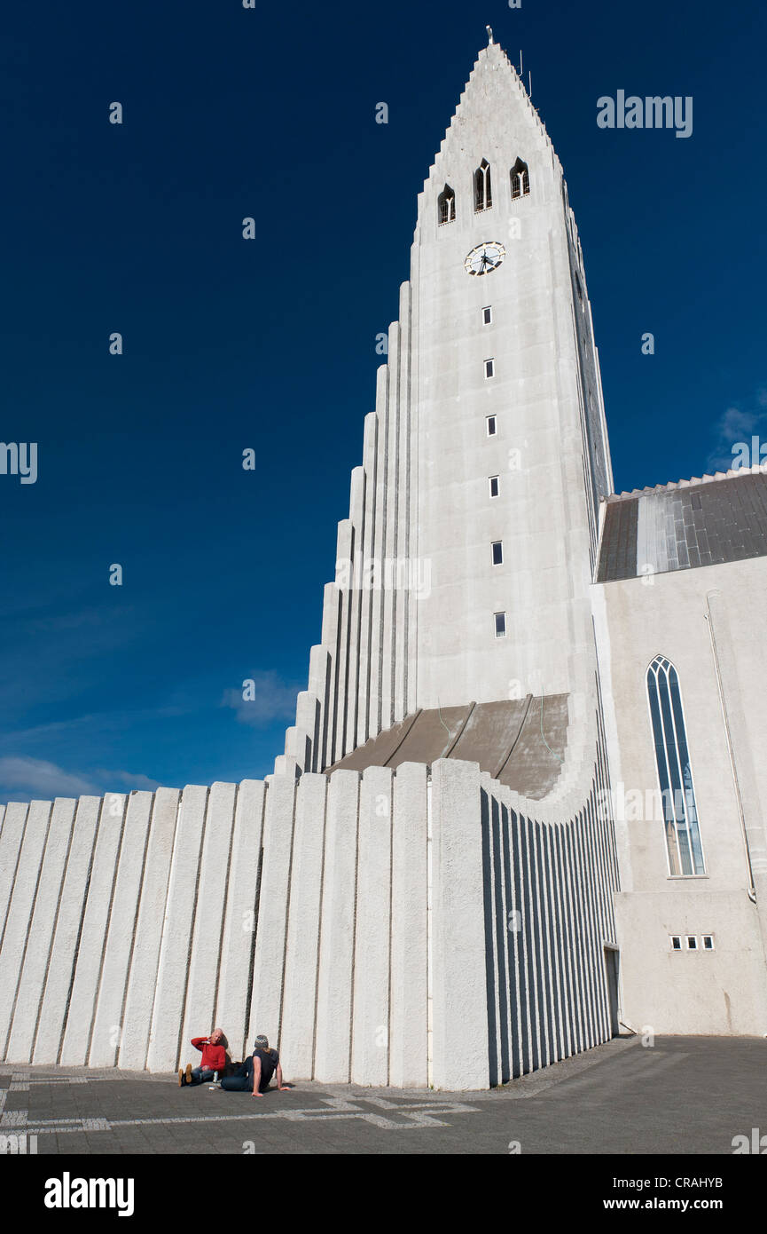 Hallgrimskirkja church, church of Hallgrímur, a landmark of Reykjavík ...