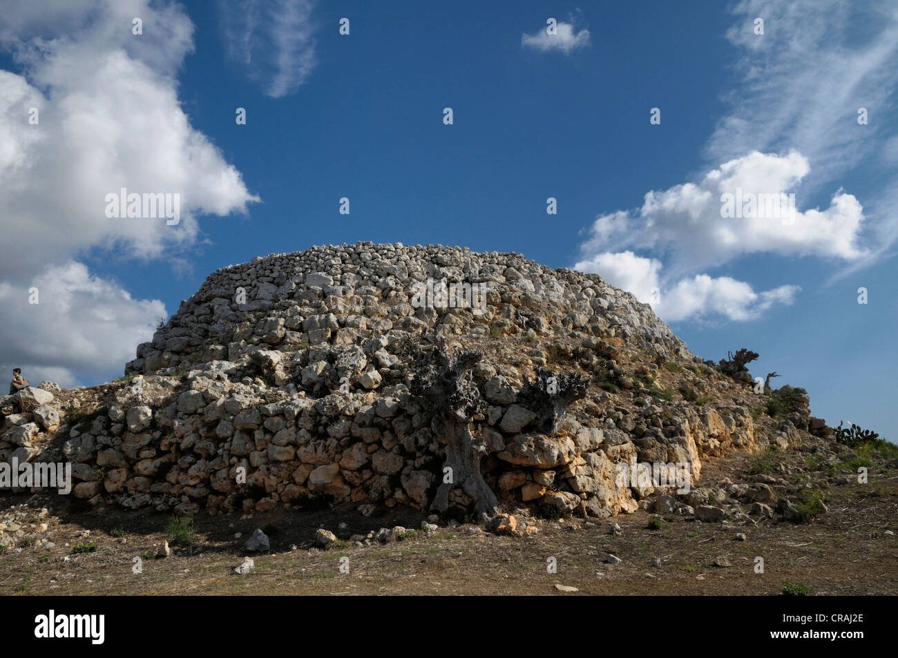 Prehistoric stone monument, Talaiot de Trebalúger, Menorca, Balearic ...