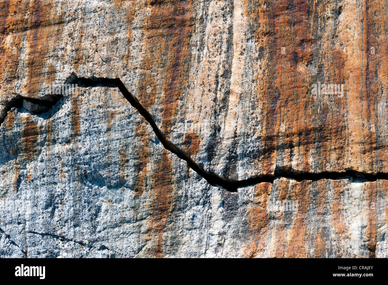 Cracked rock, at Mittivakkat Glacier, Ammassalik Peninsula, East ...